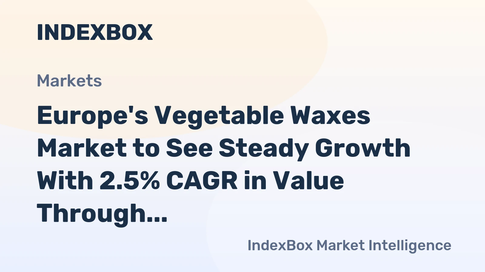 Europe's Vegetable Waxes Market to See Steady Growth With 2.5% CAGR in Value Through 2035