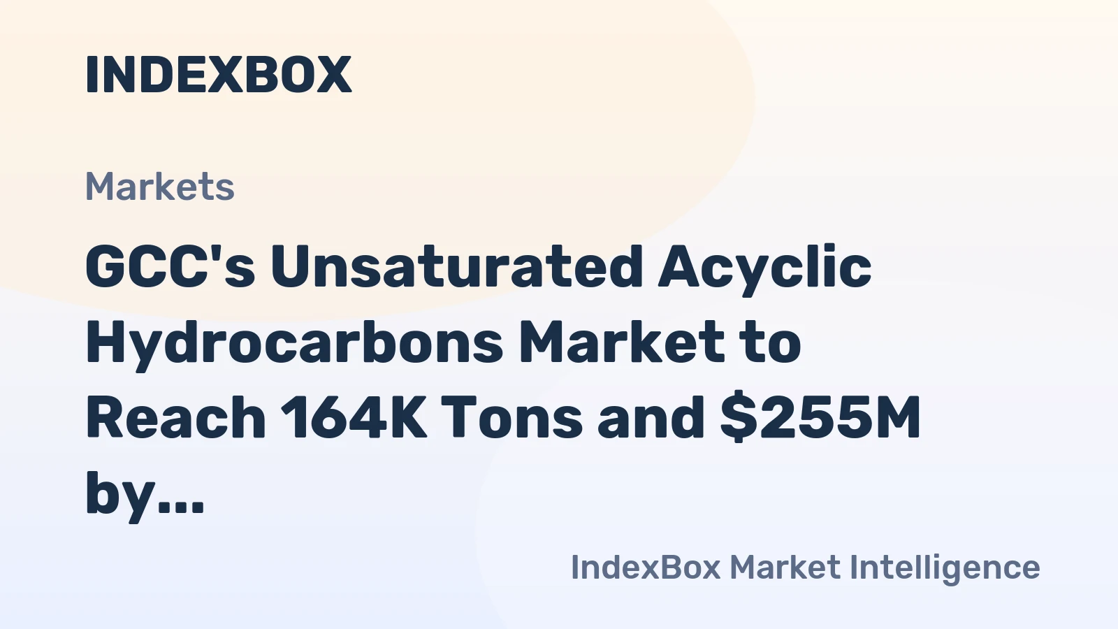 GCC's Unsaturated Acyclic Hydrocarbons Market to Reach 164K Tons and $255M by 2035