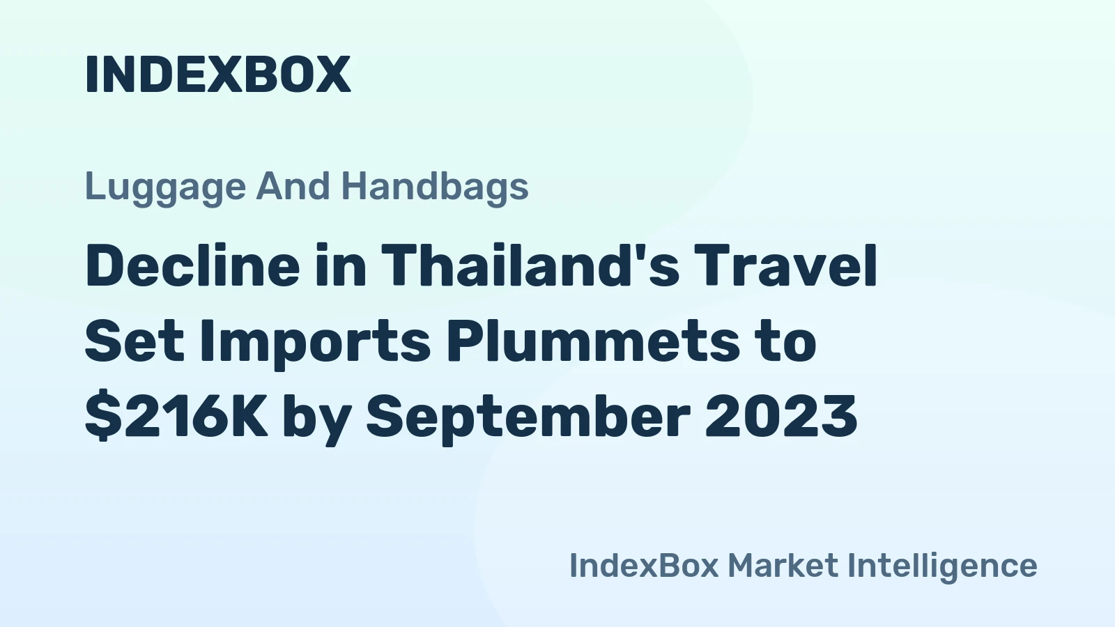 Decline in Thailand's Travel Set Imports Plummets to $216K by September 2023