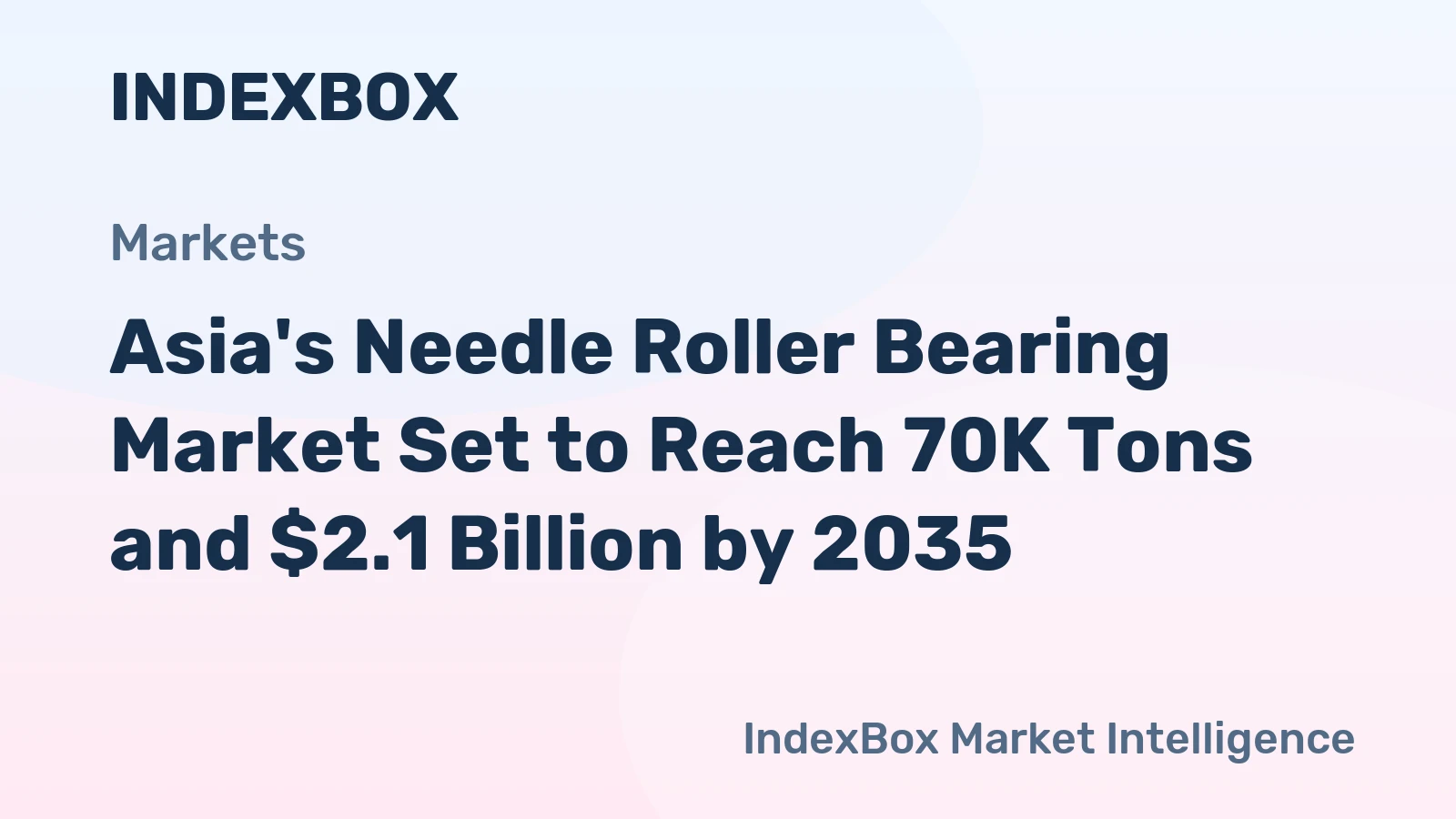 Asia's Needle Roller Bearing Market Set to Reach 70K Tons and $2.1 Billion by 2035