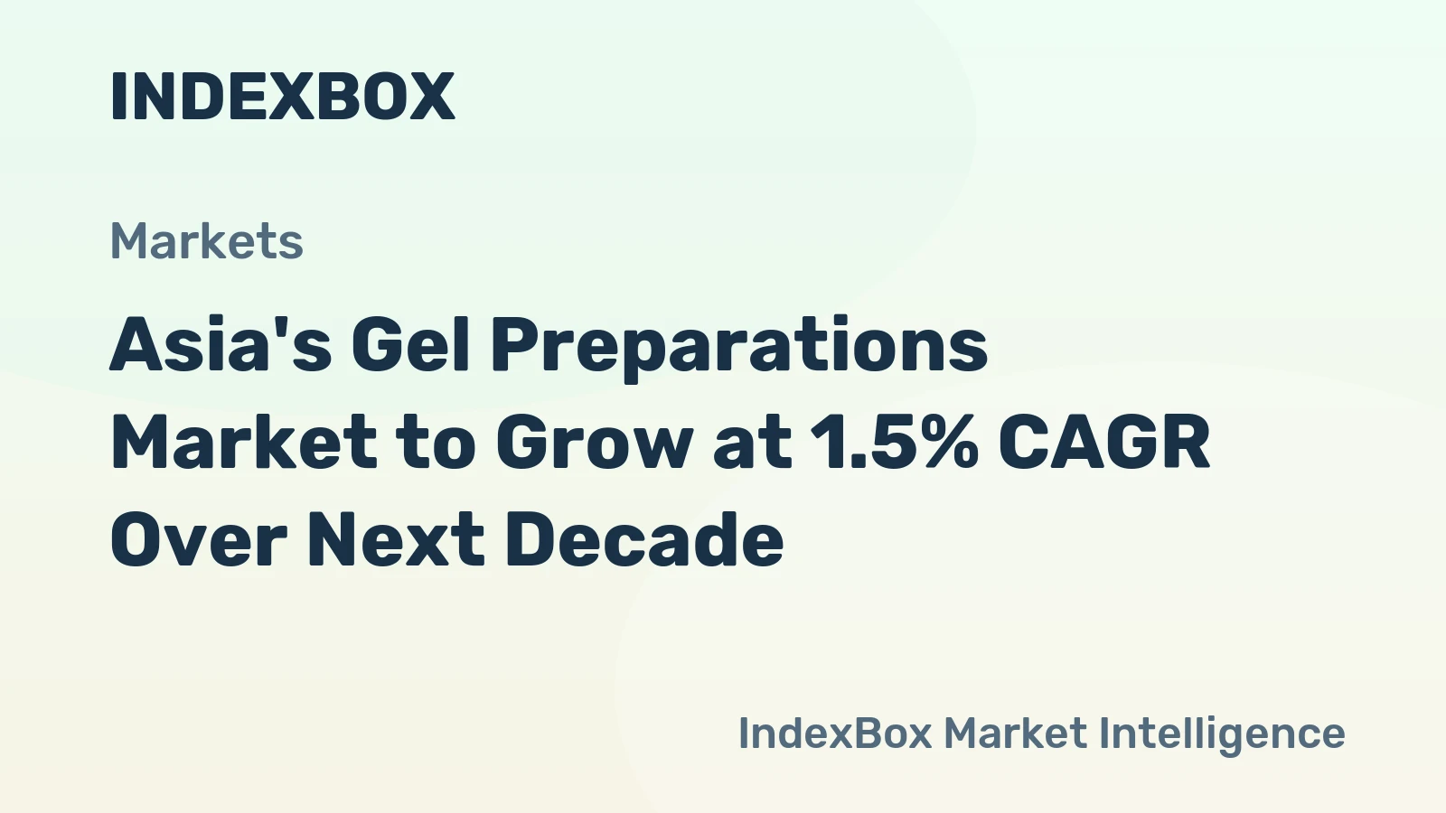 Asia's Gel Preparations Market to Grow at 1.5% CAGR Over Next Decade