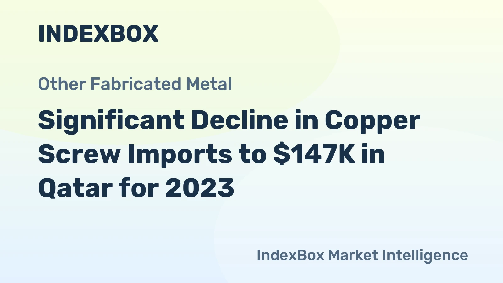 Significant Decline in Copper Screw Imports to $147K in Qatar for 2023
