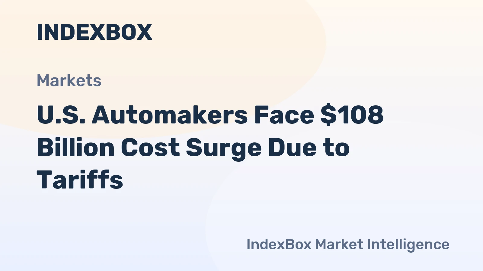 U.S. Automakers Face $108 Billion Cost Surge Due to Tariffs