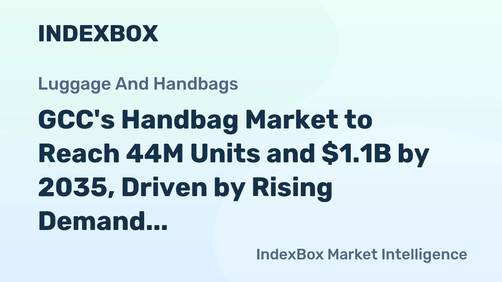 GCC's Handbag Market to Reach 44M Units and $1.1B by 2035, Driven by Rising Demand