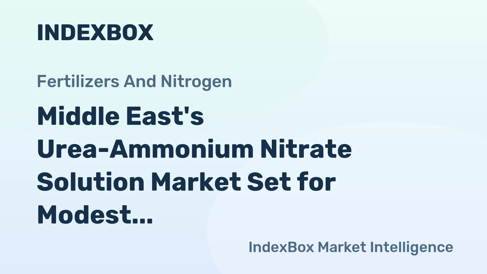 Middle East's Urea-Ammonium Nitrate Solution Market Set for Modest Growth to 96K Tons and $57M