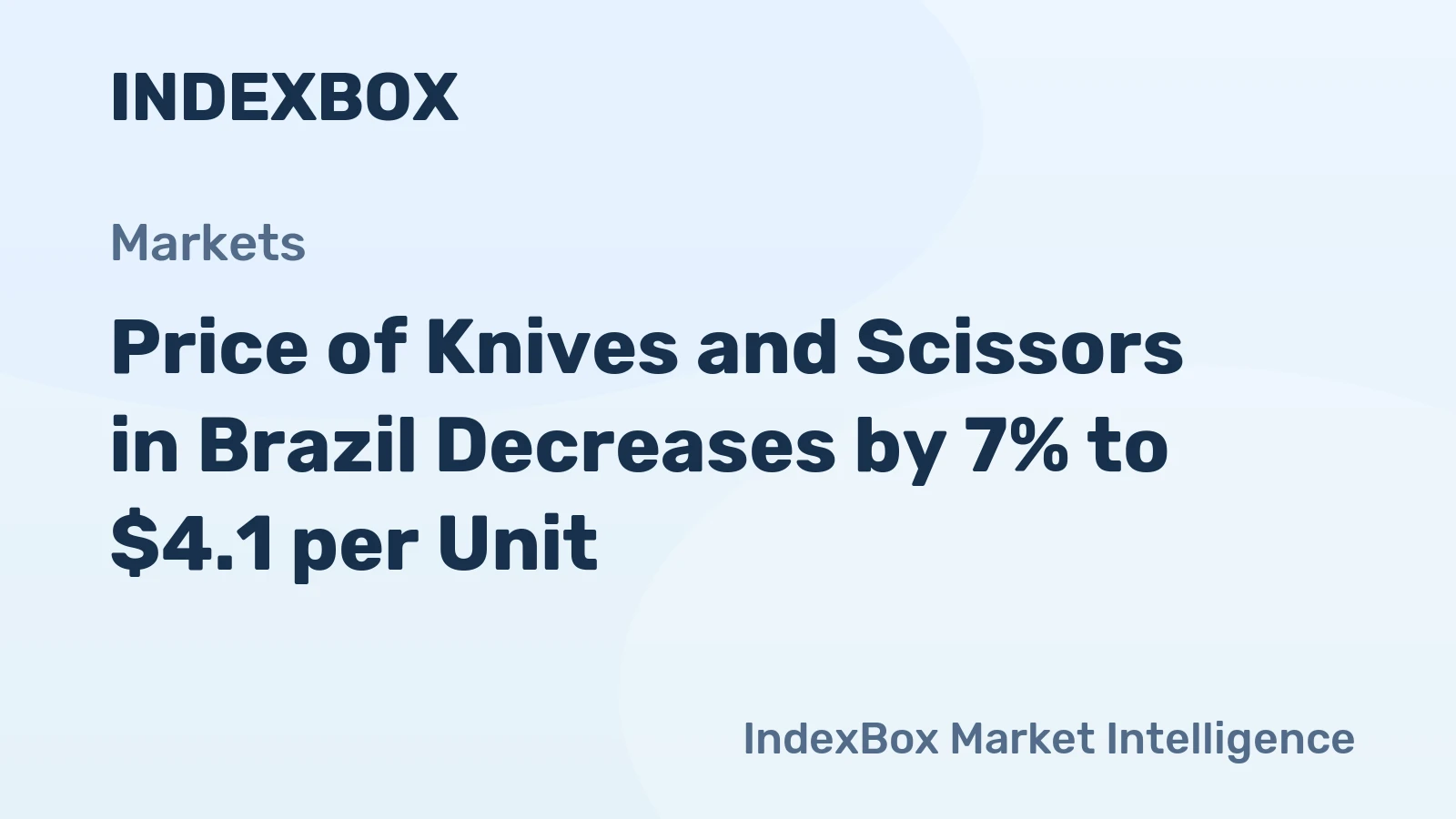 Price of Knives and Scissors in Brazil Decreases by 7% to $4.1 per Unit