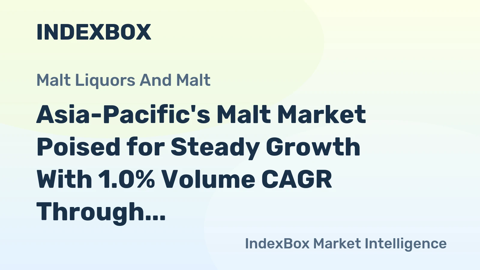 Asia-Pacific's Malt Market Poised for Steady Growth With 1.0% Volume CAGR Through 2035