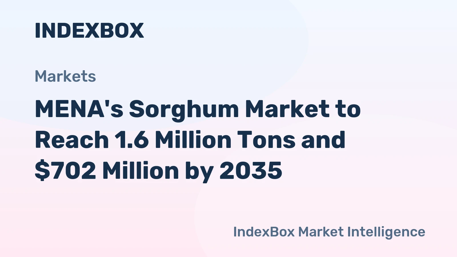 MENA's Sorghum Market to Reach 1.6 Million Tons and $702 Million by 2035