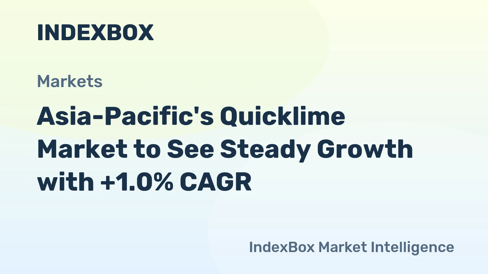 Asia-Pacific's Quicklime Market to See Steady Growth with +1.0% CAGR