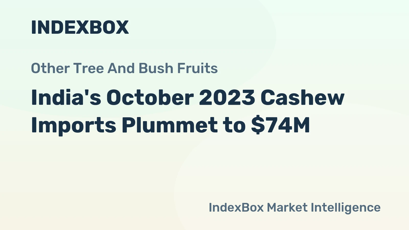 India's October 2023 Cashew Imports Plummet to $74M