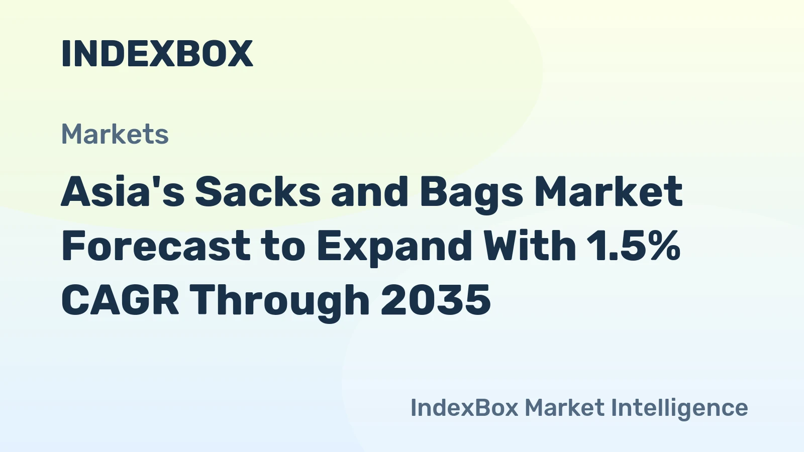 Asia's Sacks and Bags Market Forecast to Expand With 1.5% CAGR Through 2035