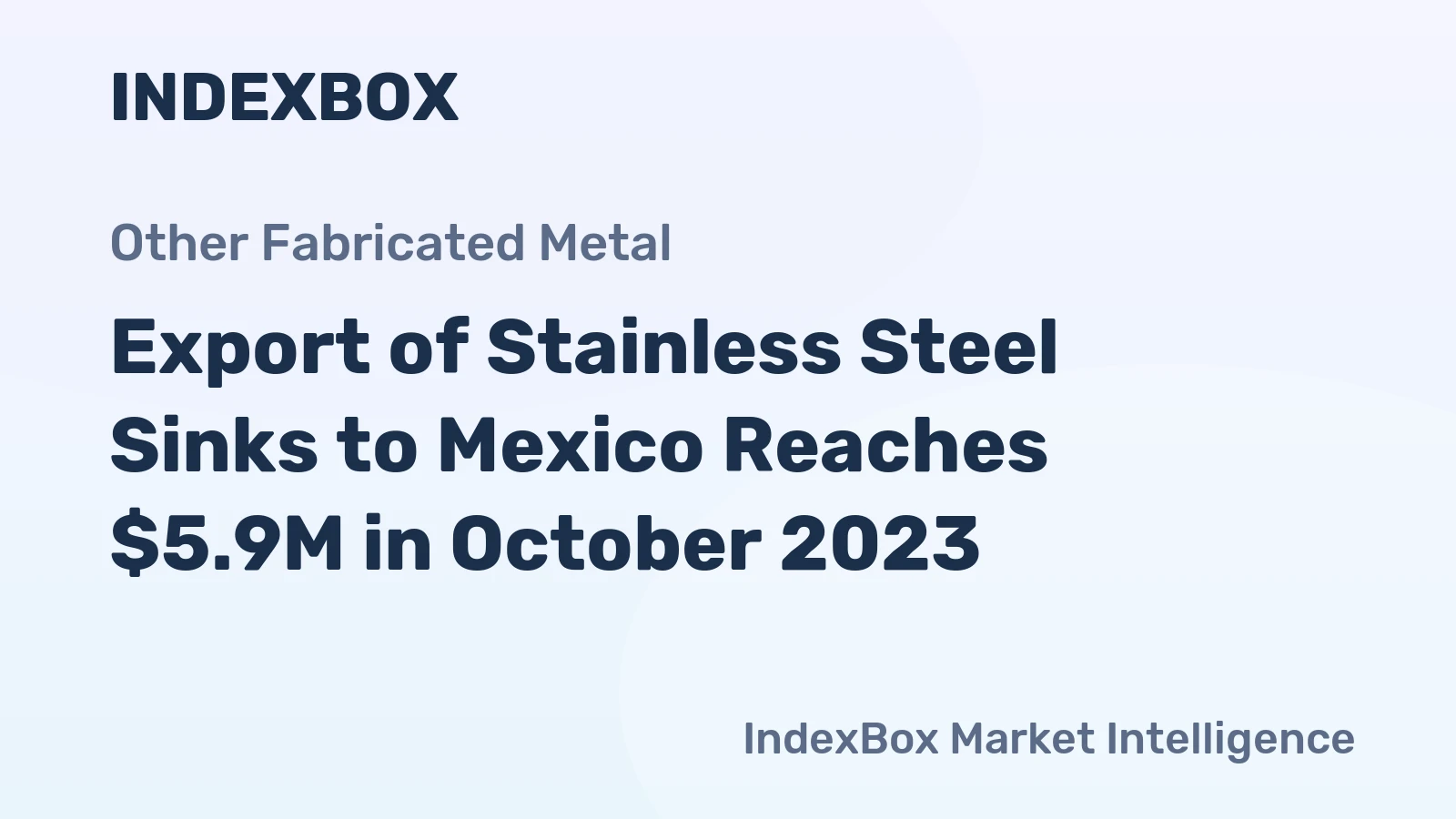 Export of Stainless Steel Sinks to Mexico Reaches $5.9M in October 2023