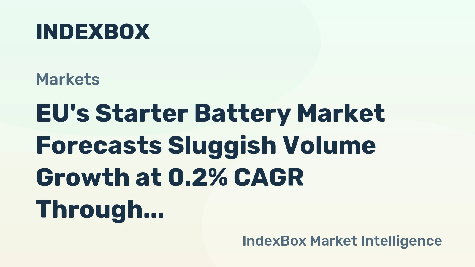 EU's Starter Battery Market Forecasts Sluggish Volume Growth at 0.2% CAGR Through 2035