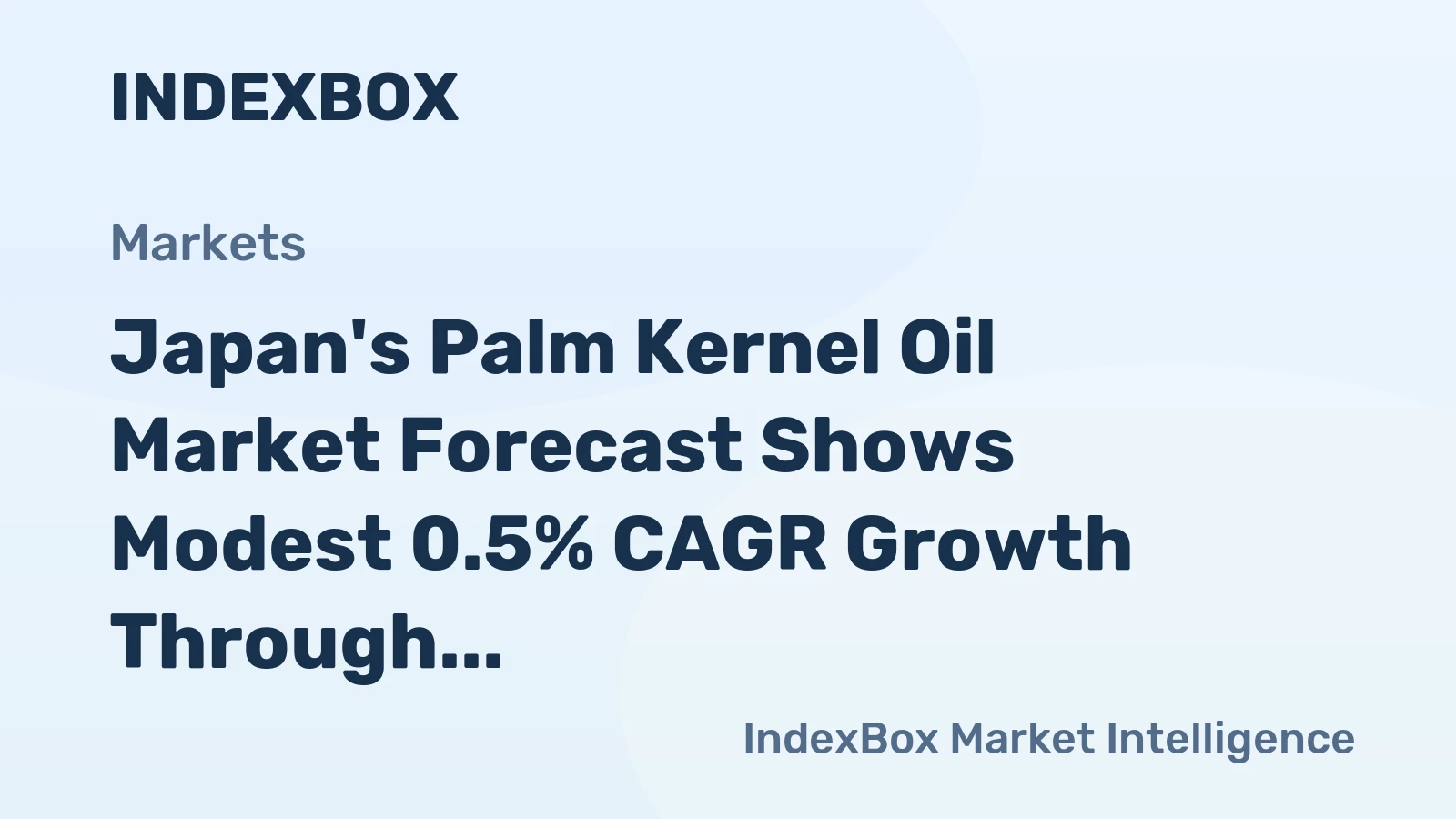 Japan's Palm Kernel Oil Market Forecast Shows Modest 0.5% CAGR Growth Through 2035