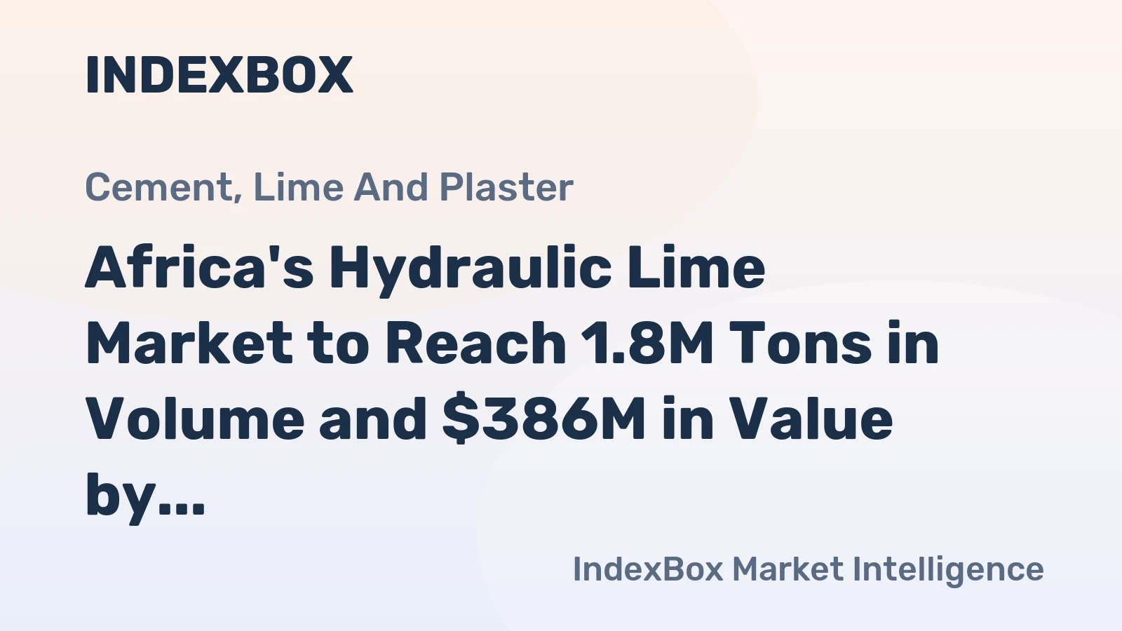 Africa's Hydraulic Lime Market to Reach 1.8M Tons in Volume and $386M in Value by 2035, Driven by Increasing Demand