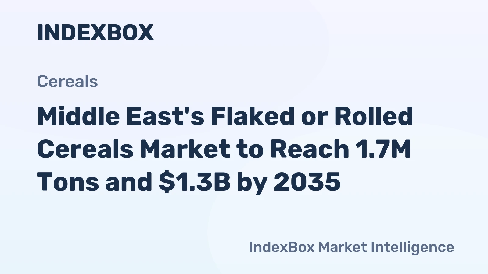 Middle East's Flaked or Rolled Cereals Market to Reach 1.7M Tons and $1.3B by 2035