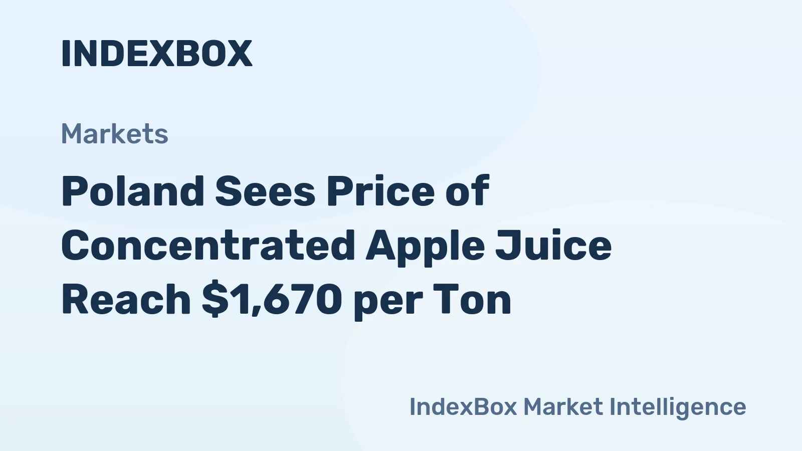 Poland Sees Price of Concentrated Apple Juice Reach $1,670 per Ton
