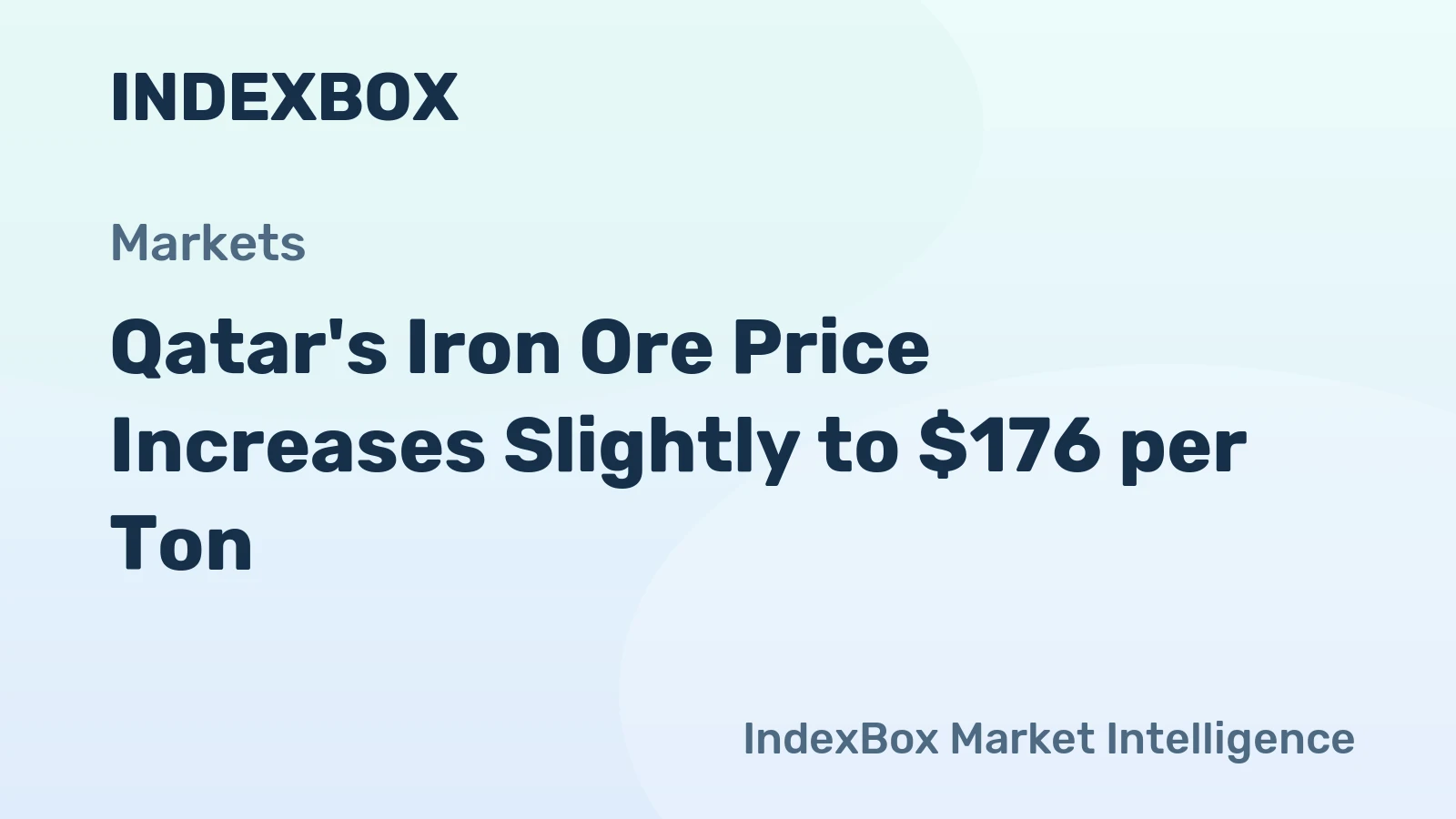 Qatar's Iron Ore Price Increases Slightly to $176 per Ton