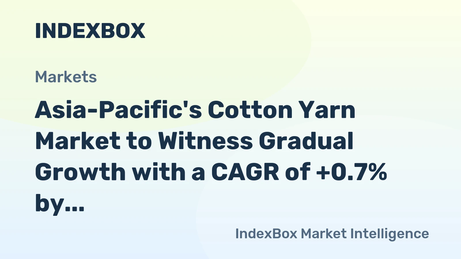 Asia-Pacific's Cotton Yarn Market to Witness Gradual Growth with a CAGR of +0.7% by 2035