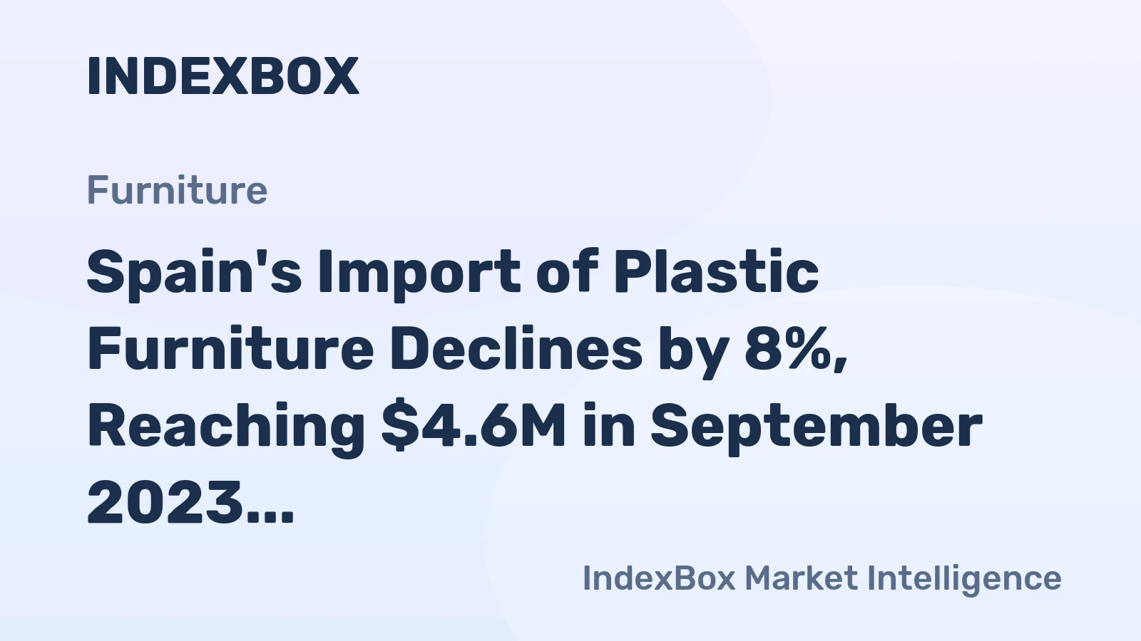 Spain's Import of Plastic Furniture Declines by 8%, Reaching $4.6M in September 2023