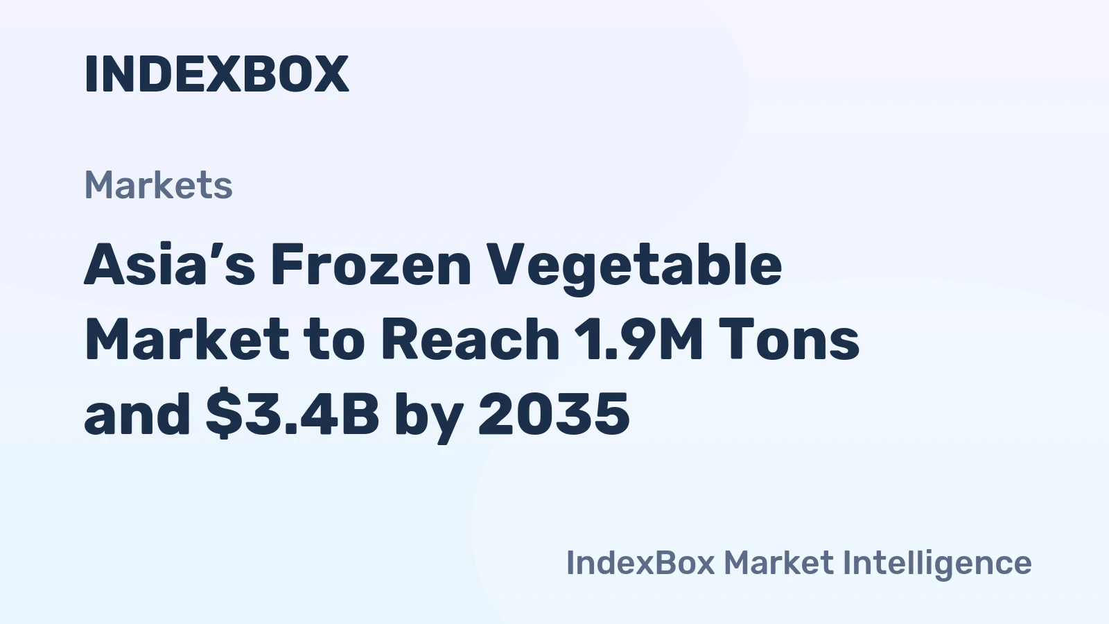 Asia’s Frozen Vegetable Market to Reach 1.9M Tons and $3.4B by 2035