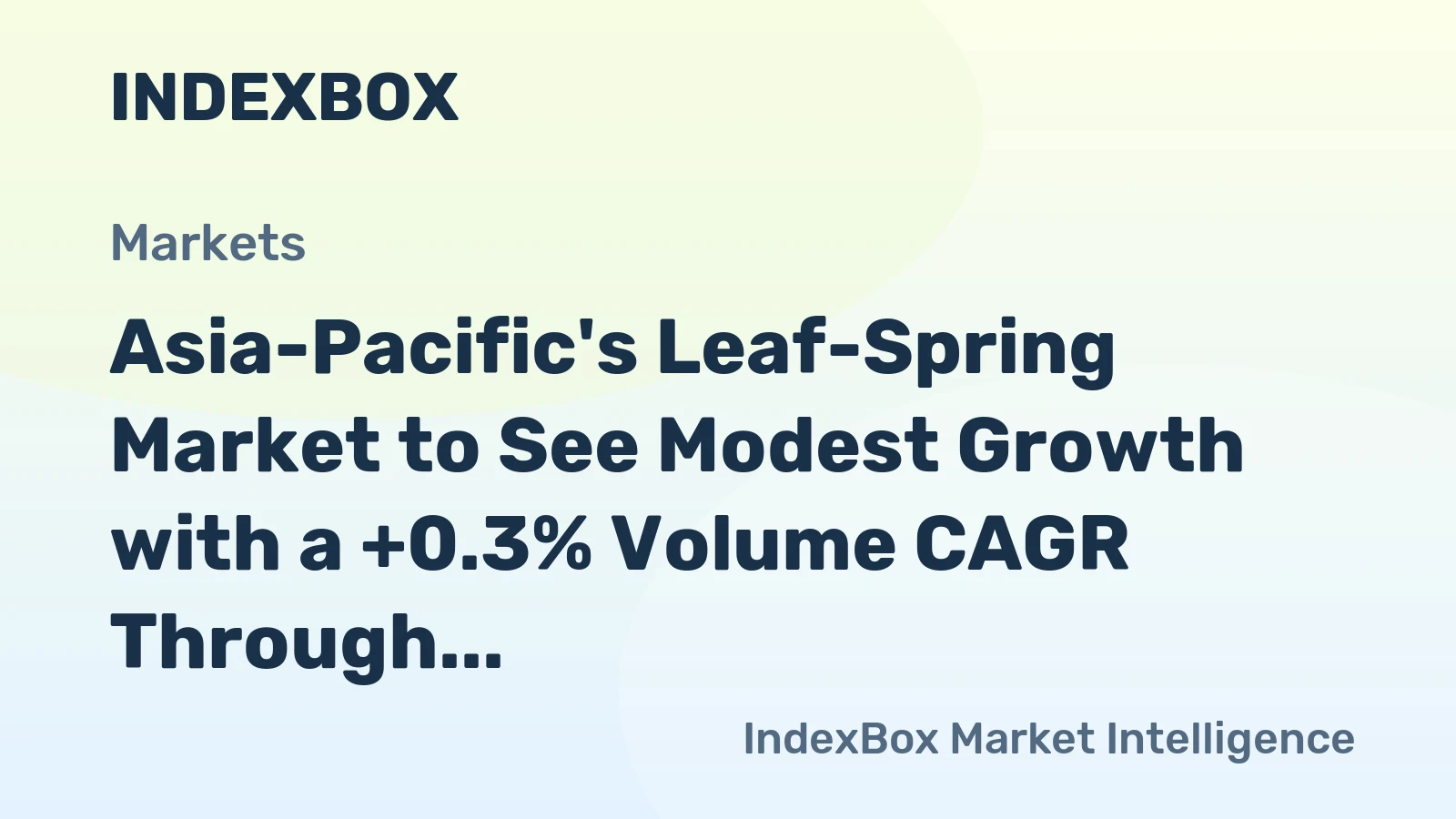 Asia-Pacific's Leaf-Spring Market to See Modest Growth with a +0.3% Volume CAGR Through 2035