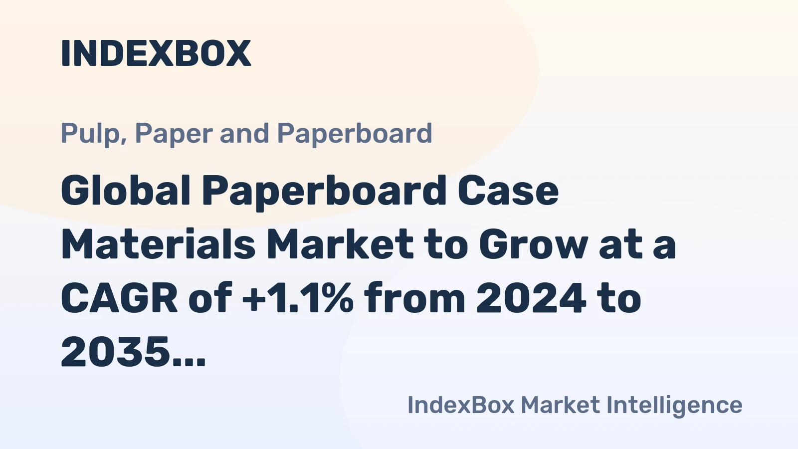 Global Paperboard Case Materials Market to Grow at a CAGR of +1.1% from 2024 to 2035, Reaching $144.1B by 2035