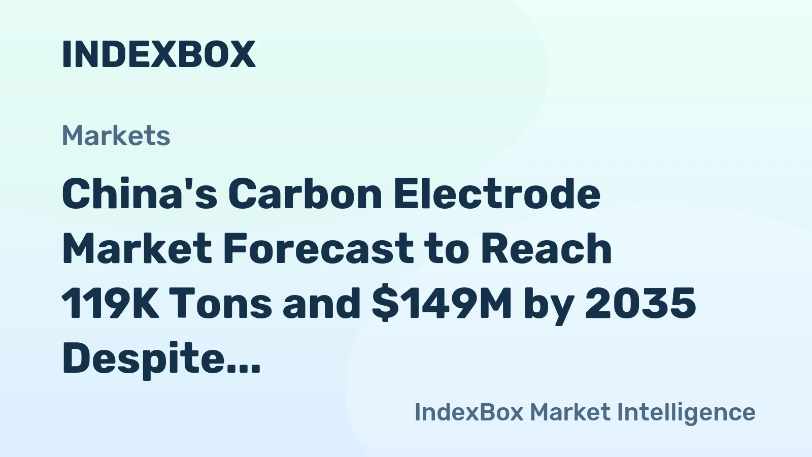 China's Carbon Electrode Market Forecast to Reach 119K Tons and $149M by 2035 Despite Recent Consumption Plunge