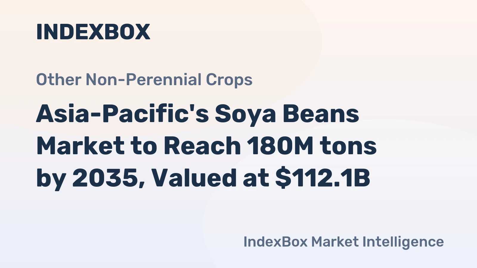 Asia-Pacific's Soya Beans Market to Reach 180M tons by 2035, Valued at $112.1B