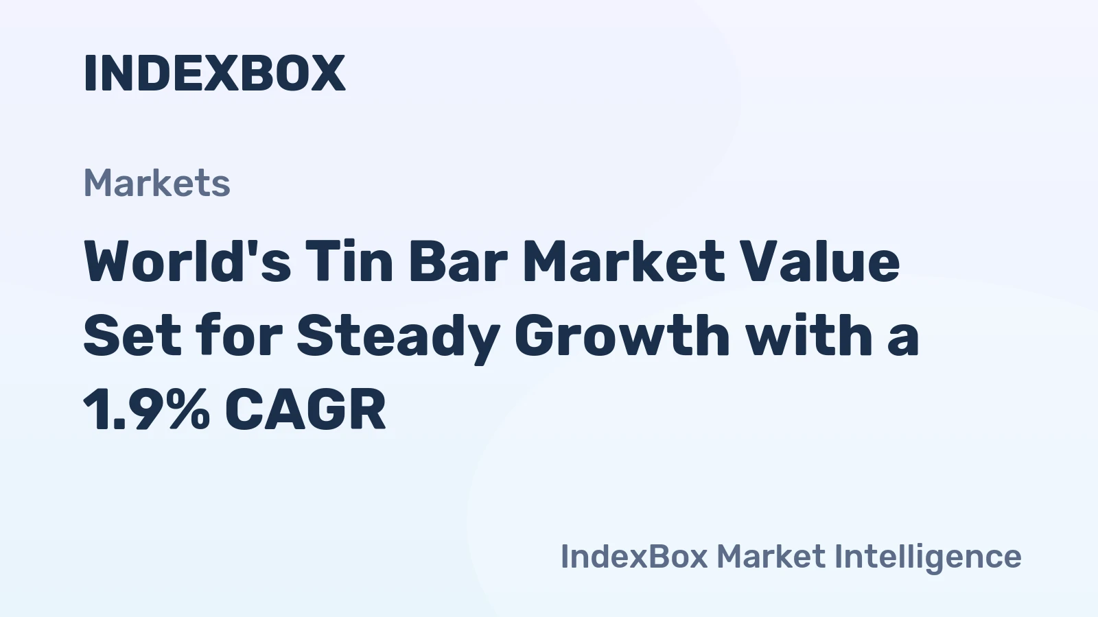 World's Tin Bar Market Value Set for Steady Growth with a 1.9% CAGR