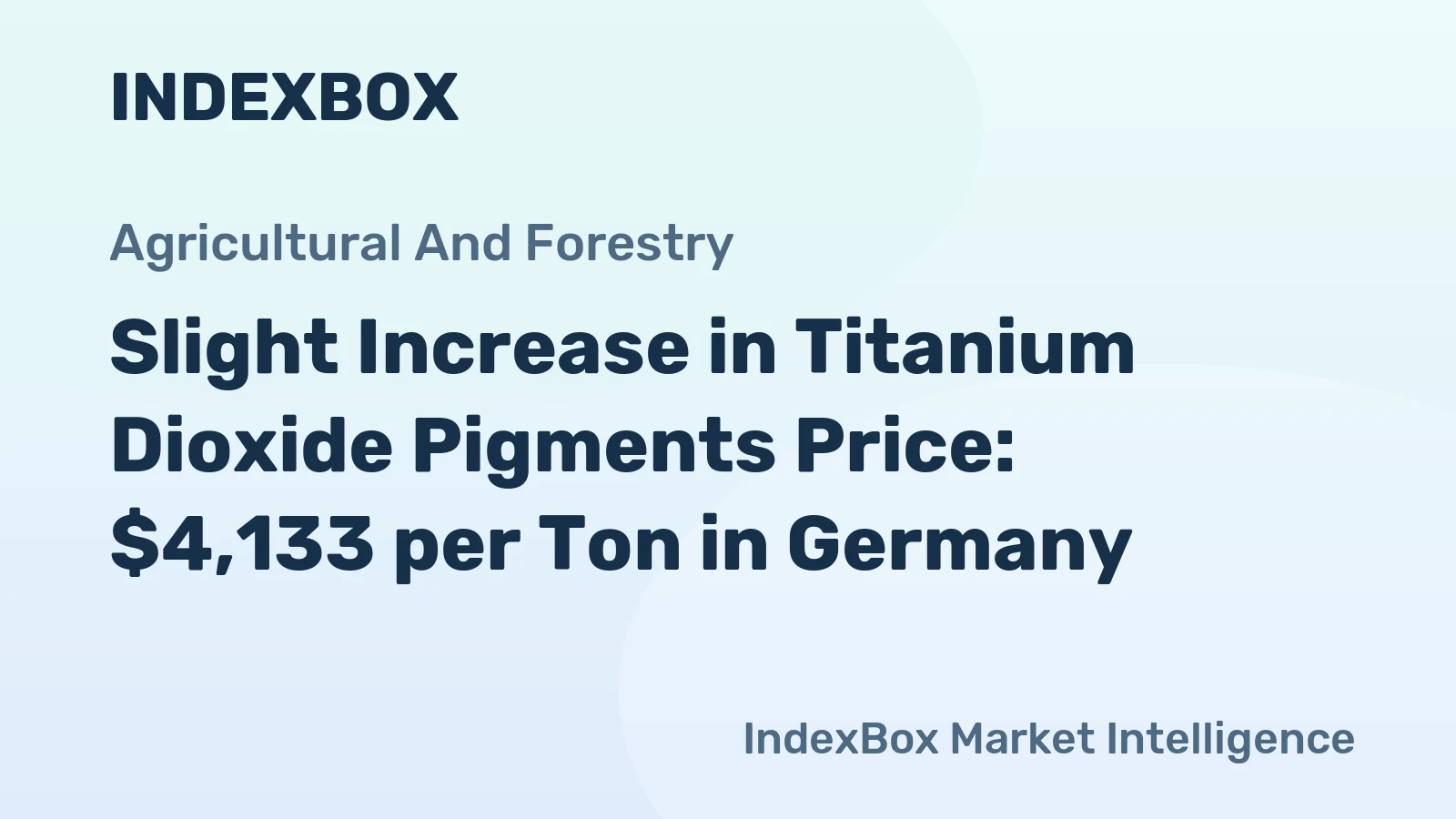 Slight Increase in Titanium Dioxide Pigments Price: $4,133 per Ton in Germany