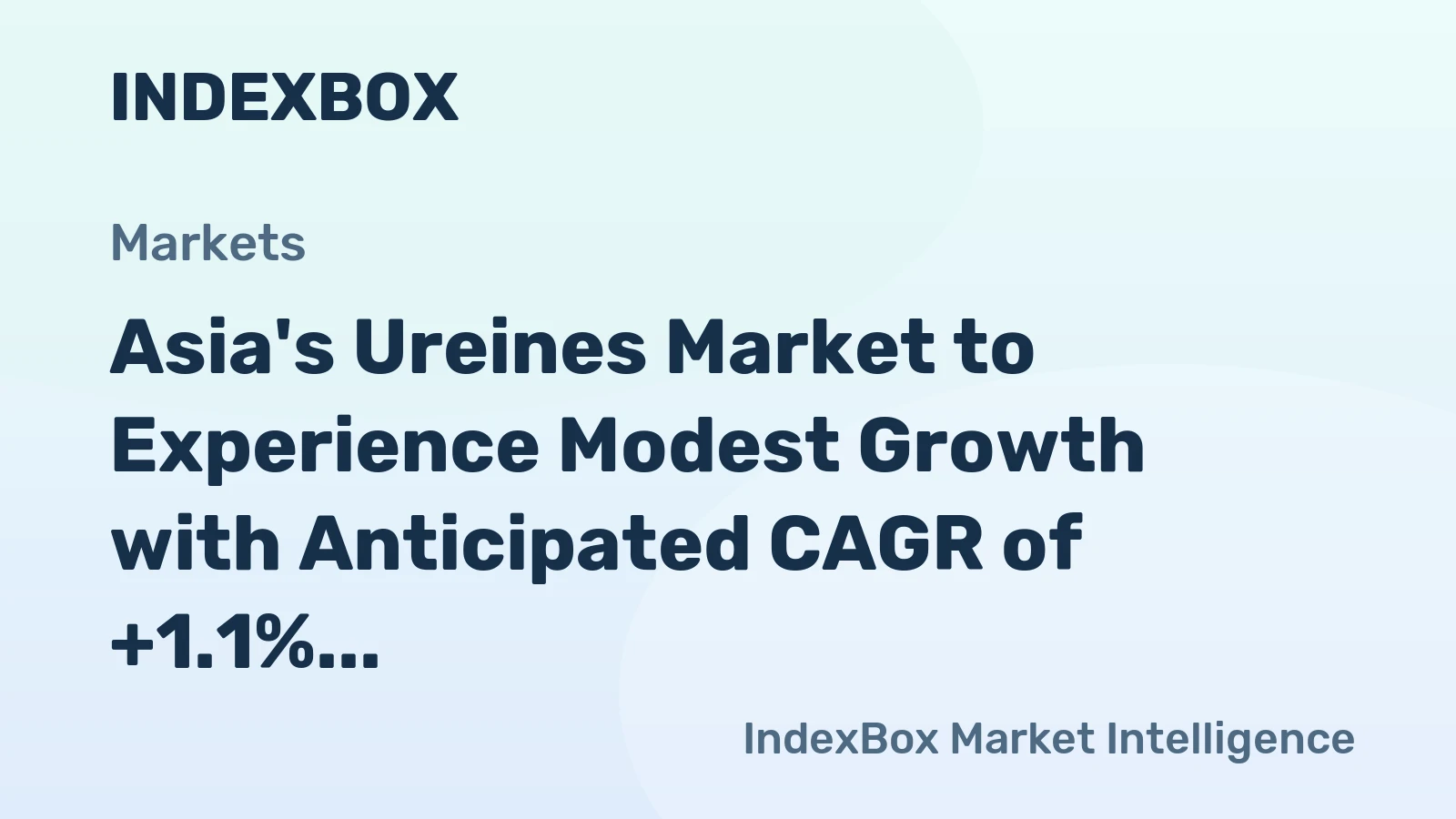Asia's Ureines Market to Experience Modest Growth with Anticipated CAGR of +1.1% from 2024 to 2035