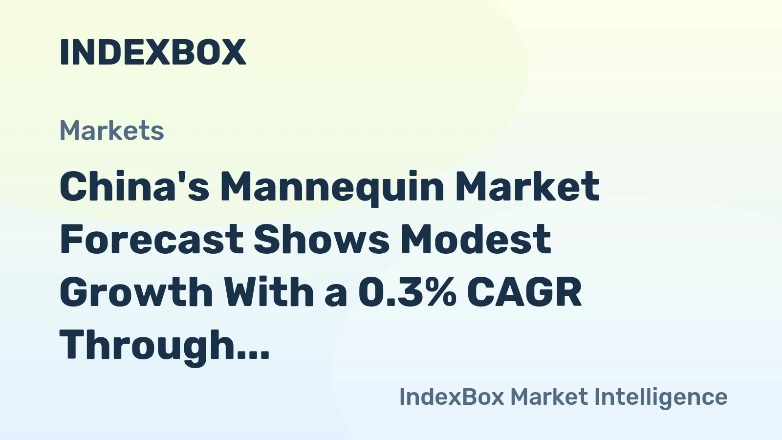 China's Mannequin Market Forecast Shows Modest Growth With a 0.3% CAGR Through 2035