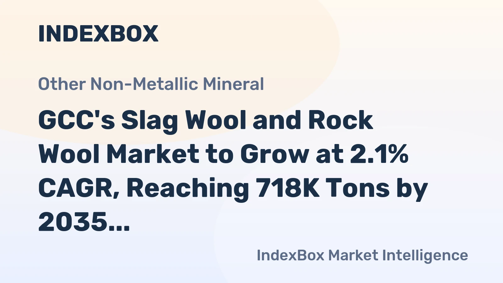 GCC's Slag Wool and Rock Wool Market to Grow at 2.1% CAGR, Reaching 718K Tons by 2035
