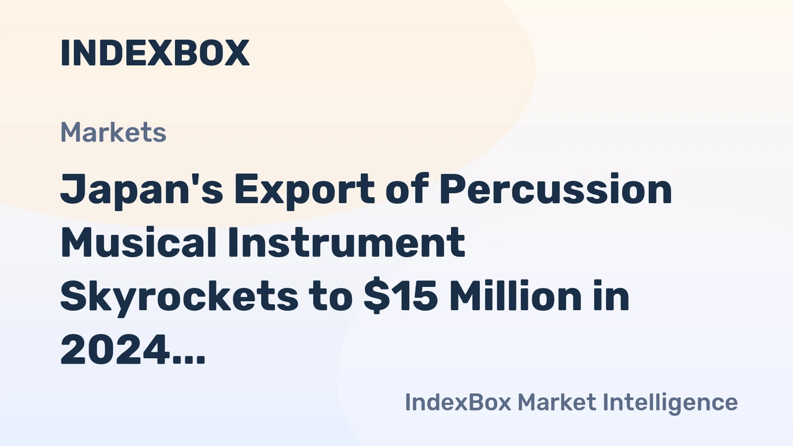 Japan's Export of Percussion Musical Instrument Skyrockets to $15 Million in 2024