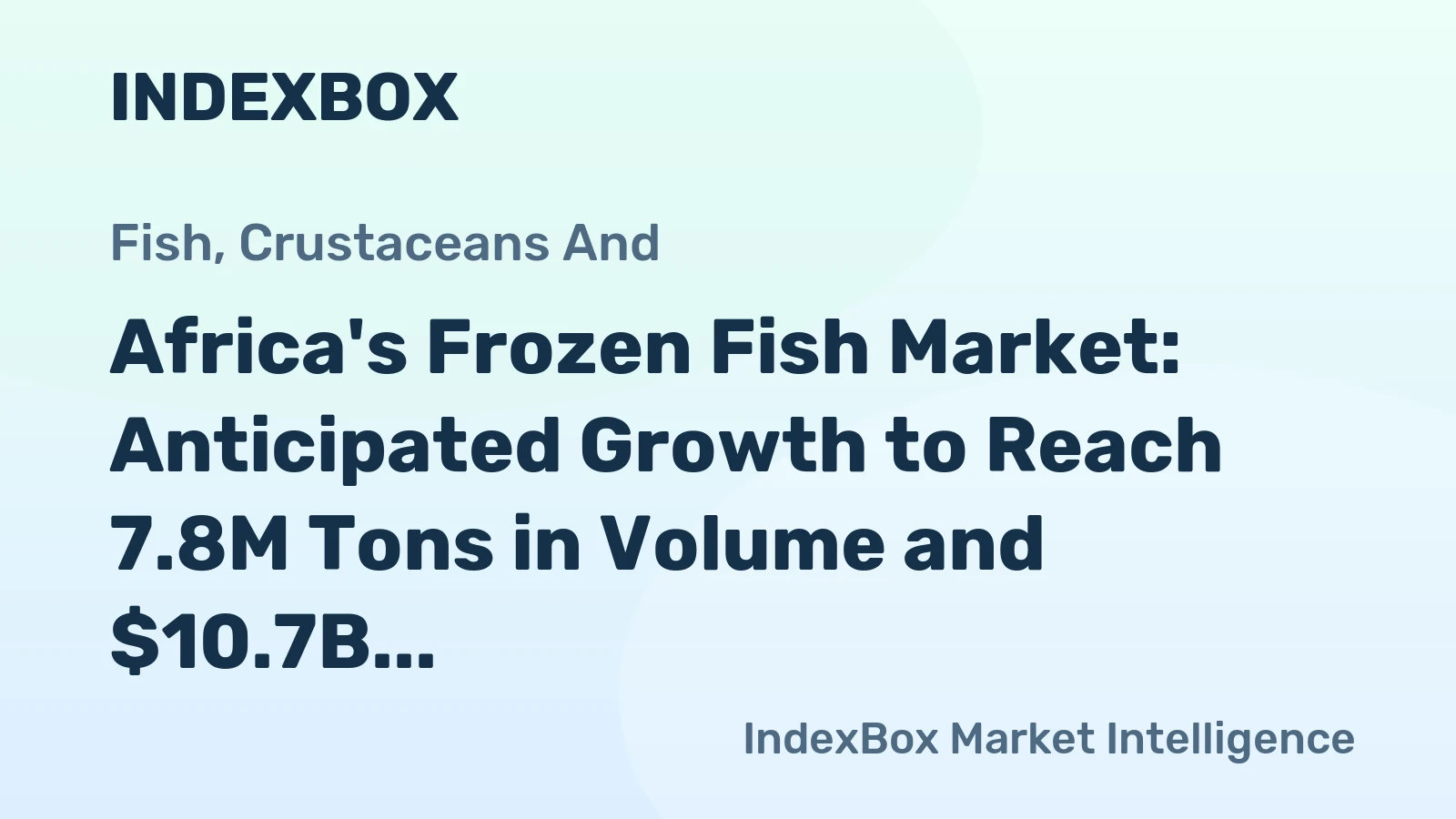 Africa's Frozen Fish Market: Anticipated Growth to Reach 7.8M Tons in Volume and $10.7B in Value by 2035