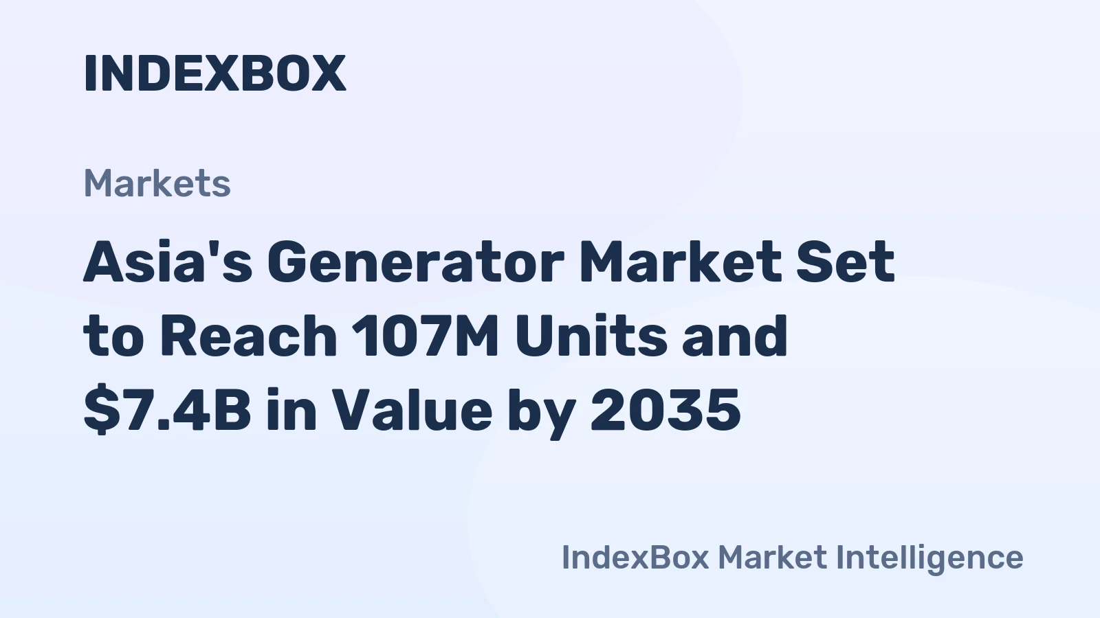 Asia's Generator Market Set to Reach 107M Units and $7.4B in Value by 2035