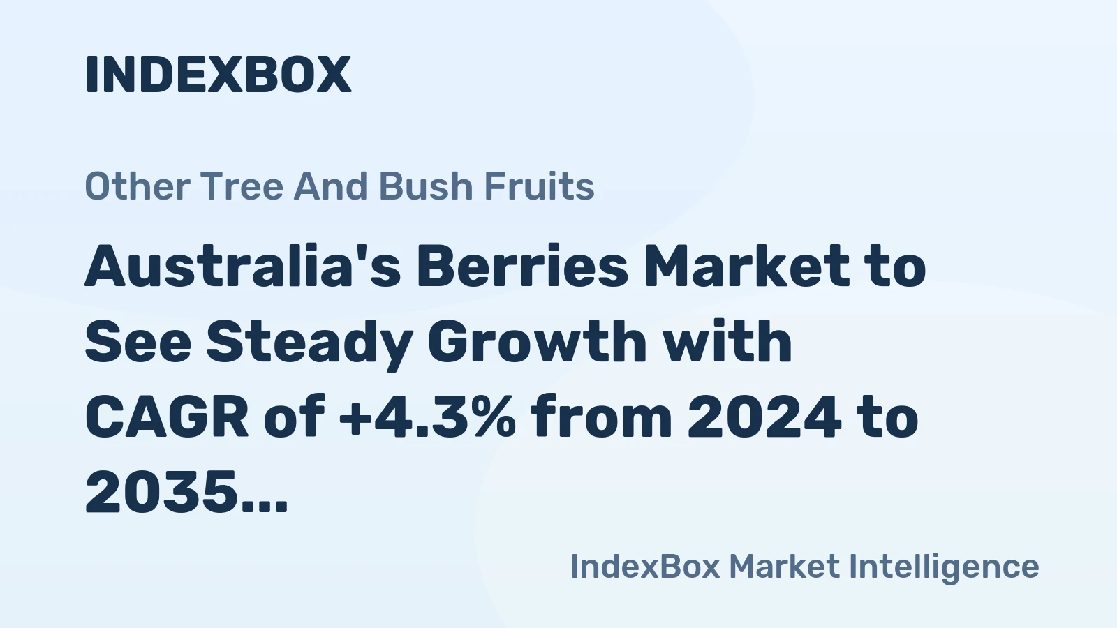 Australia's Berries Market to See Steady Growth with CAGR of +4.3% from 2024 to 2035