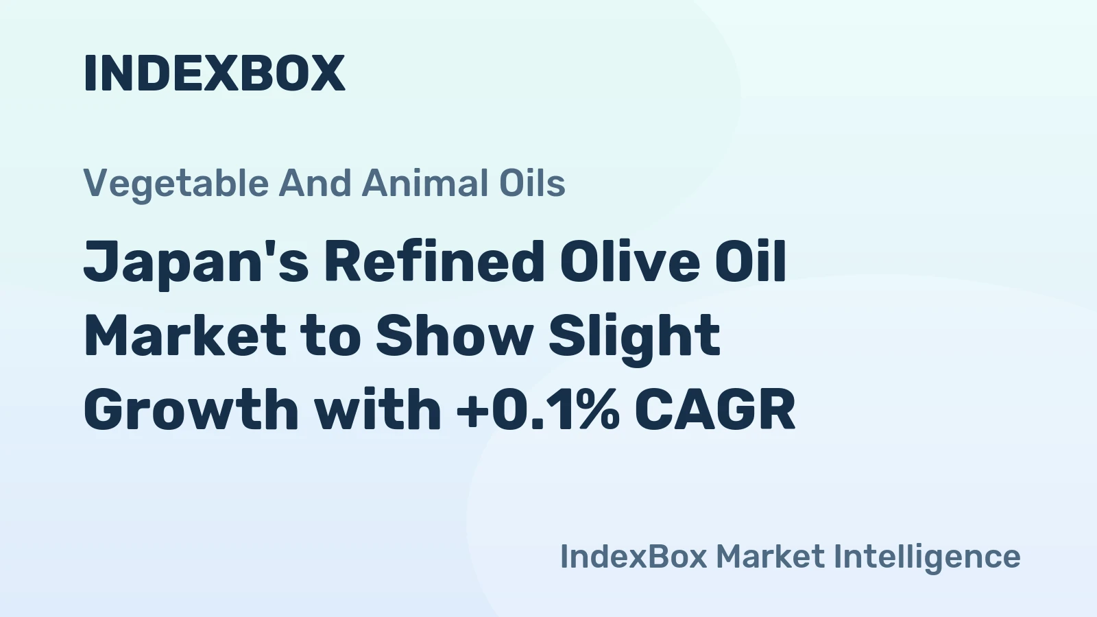 Japan's Refined Olive Oil Market to Show Slight Growth with +0.1% CAGR