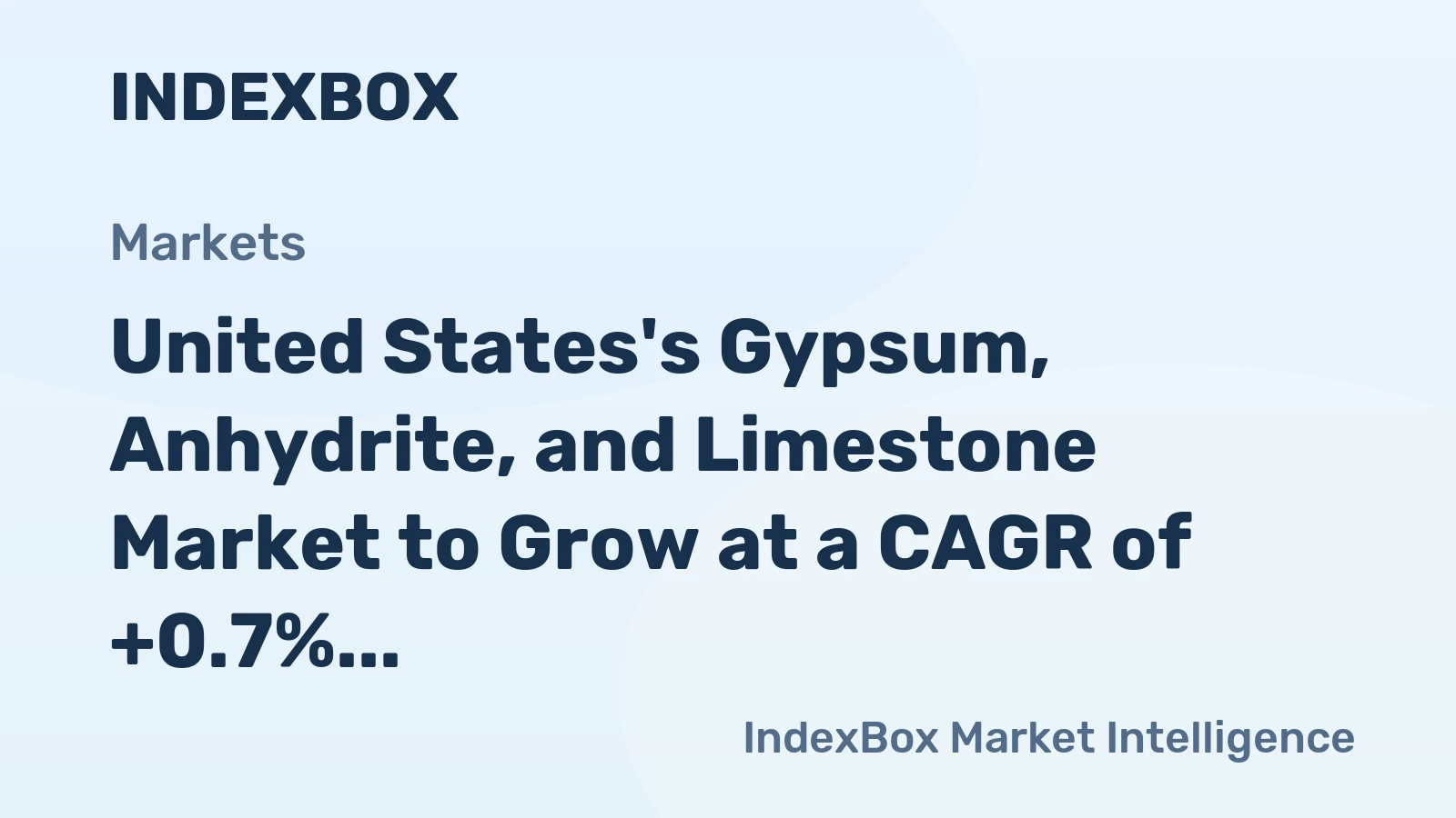 United States's Gypsum, Anhydrite, and Limestone Market to Grow at a CAGR of +0.7% from 2024 to 2035, Reaching 9M Tons