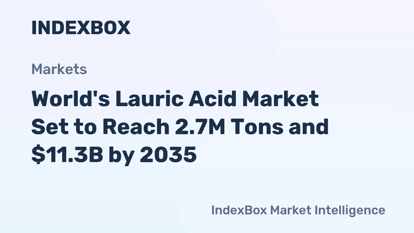 World's Lauric Acid Market Set to Reach 2.7M Tons and $11.3B by 2035