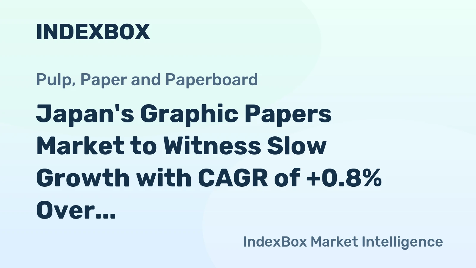 Japan's Graphic Papers Market to Witness Slow Growth with CAGR of +0.8% Over Next Decade