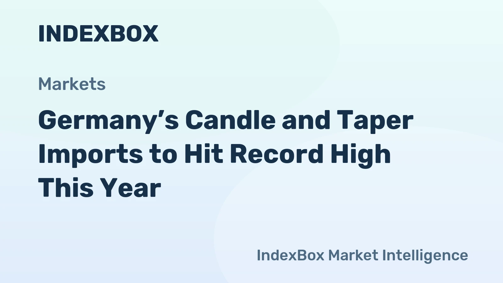 Germany’s Candle and Taper Imports to Hit Record High This Year