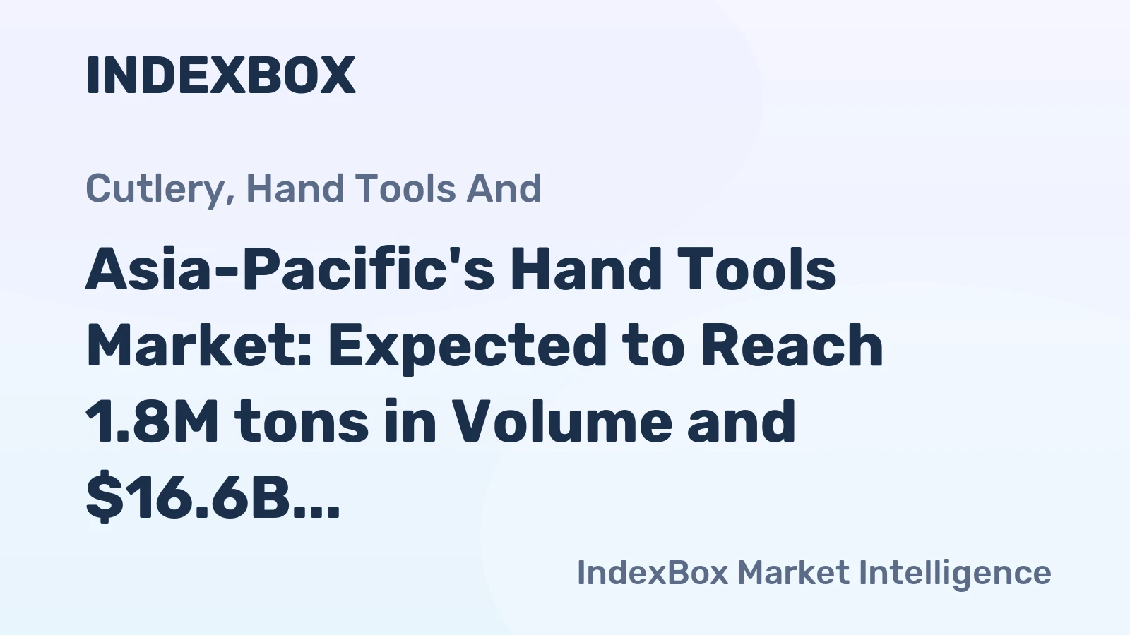 Asia-Pacific's Hand Tools Market: Expected to Reach 1.8M tons in Volume and $16.6B in Value by 2035