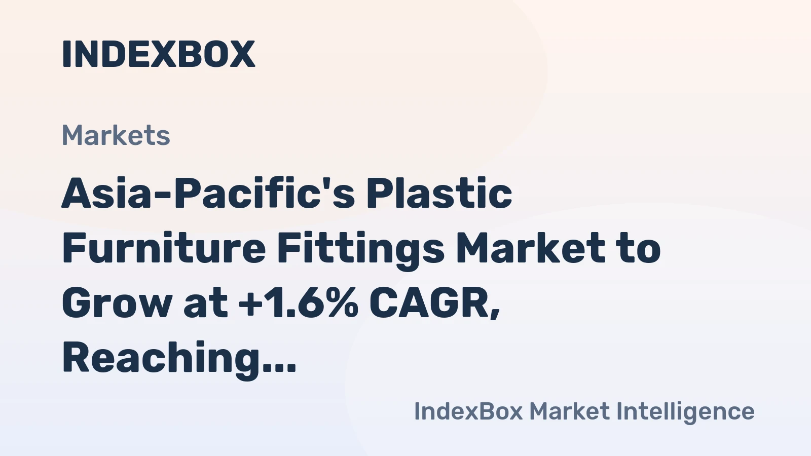 Asia-Pacific's Plastic Furniture Fittings Market to Grow at +1.6% CAGR, Reaching $10.1B by 2035