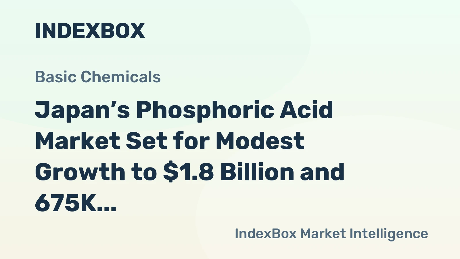Japan’s Phosphoric Acid Market Set for Modest Growth to $1.8 Billion and 675K Tons by 2035