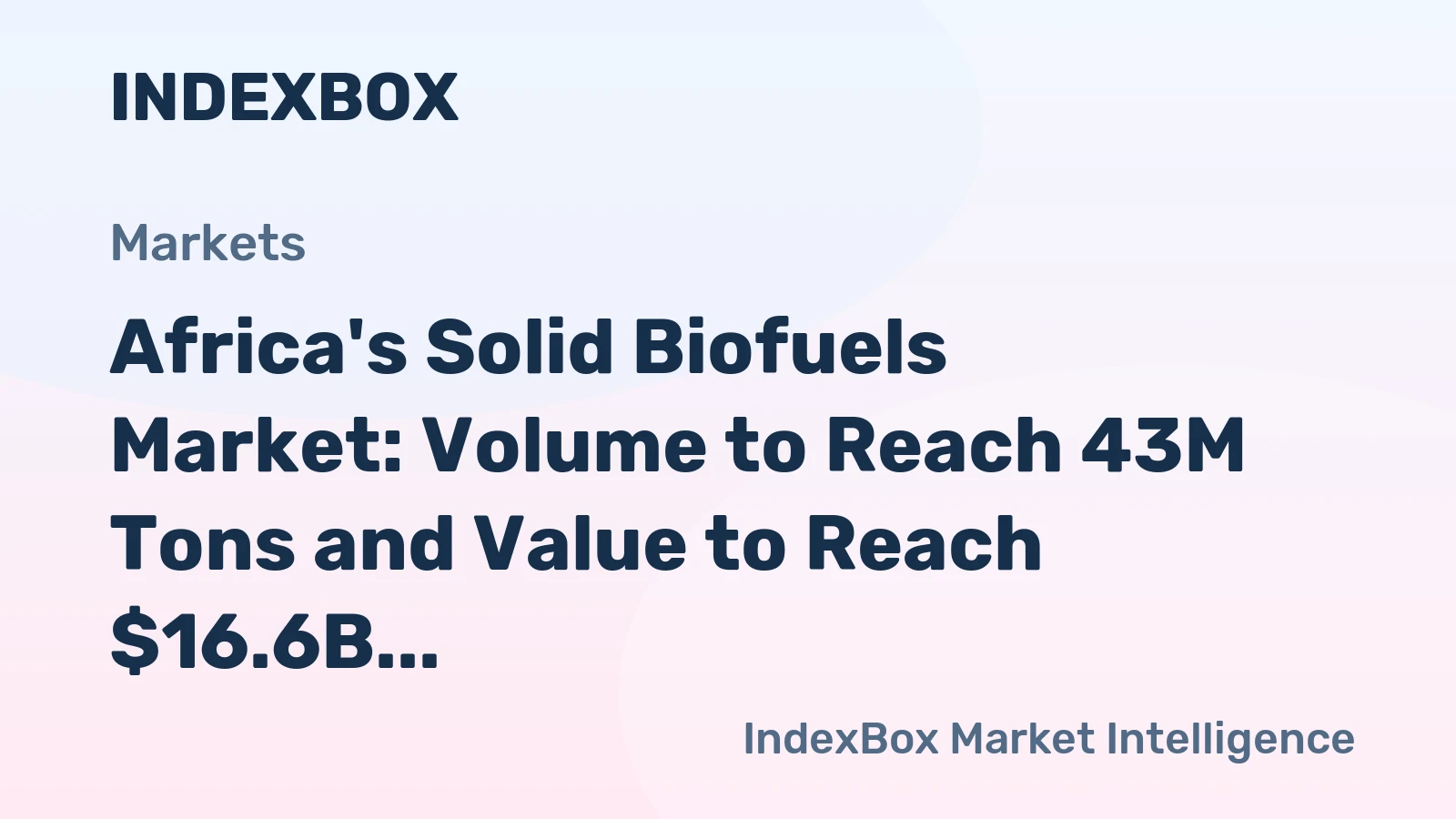 Africa's Solid Biofuels Market: Volume to Reach 43M Tons and Value to Reach $16.6B by 2035