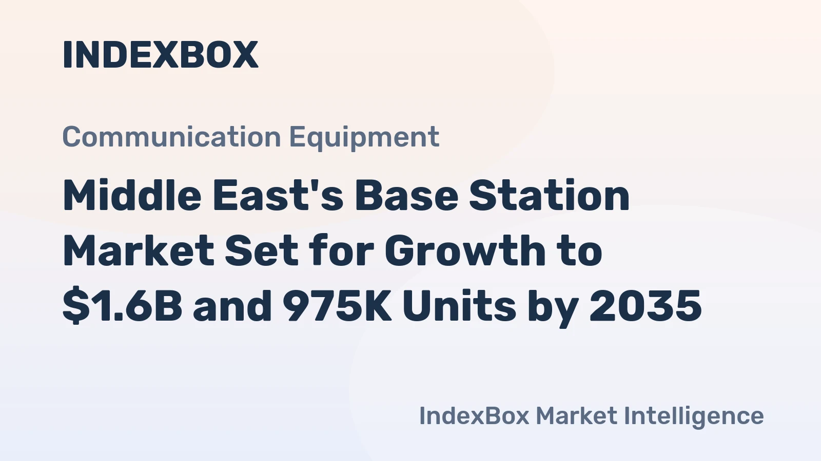 Middle East's Base Station Market Set for Growth to $1.6B and 975K Units by 2035