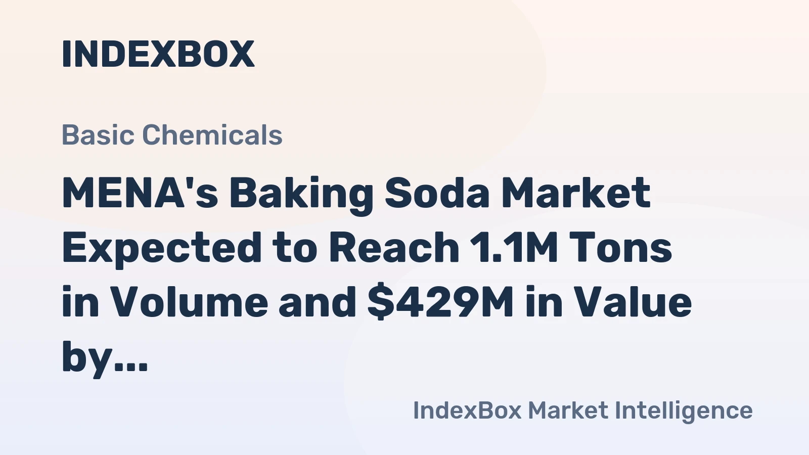 MENA's Baking Soda Market Expected to Reach 1.1M Tons in Volume and $429M in Value by 2035