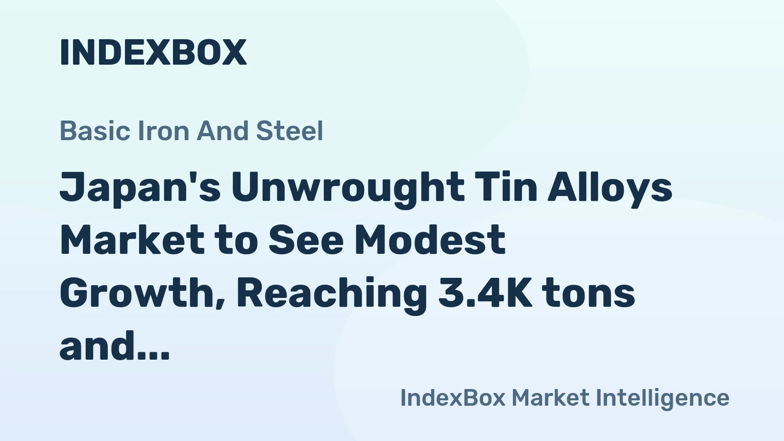 Japan's Unwrought Tin Alloys Market to See Modest Growth, Reaching 3.4K tons and $76M by 2035